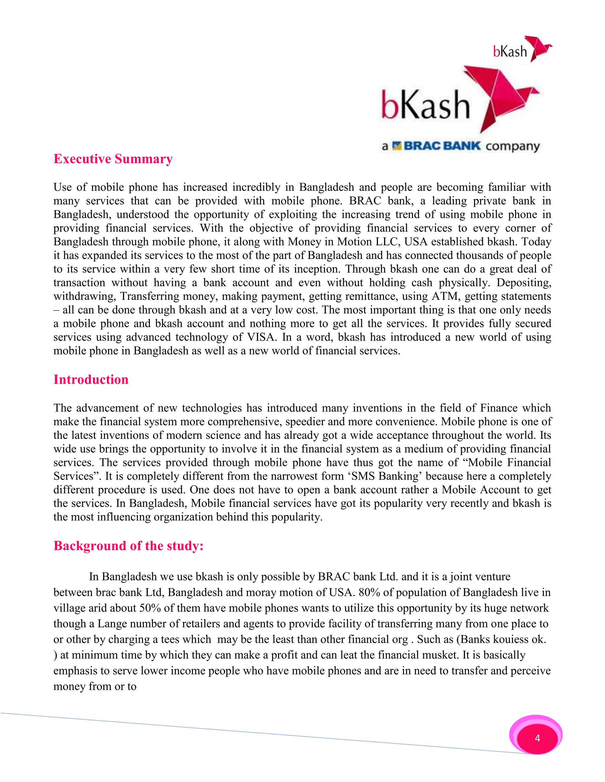 Mobile banking of bkash in Bangladesh.doc