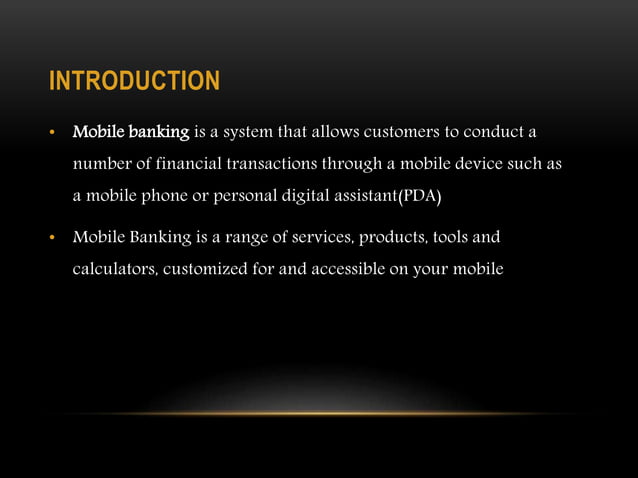 Future of Mobile Banking System | PPT