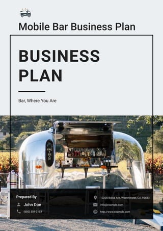 Mobile Bar Business Plan Example | Upmetrics | PDF