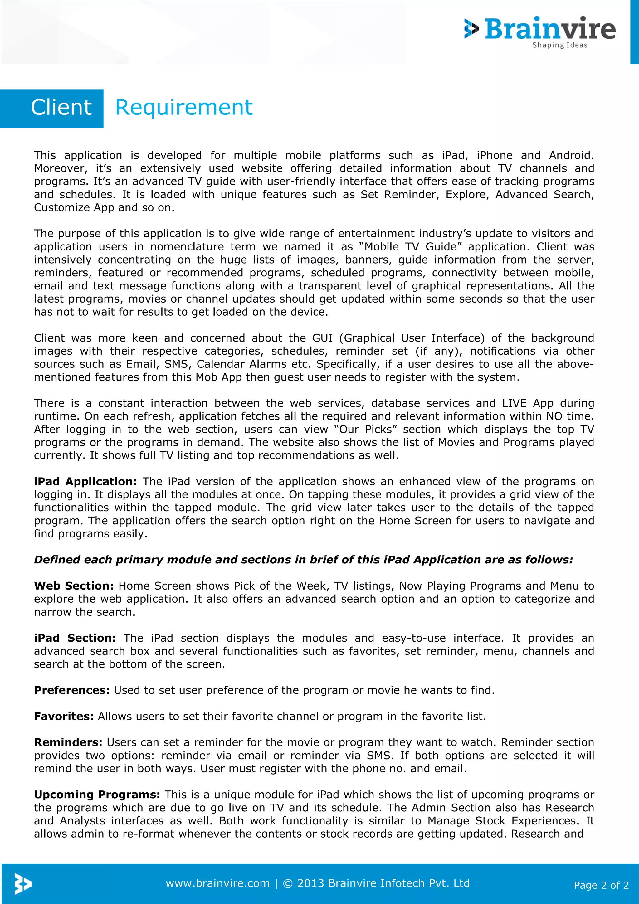 Mobile based online tv guide | PDF