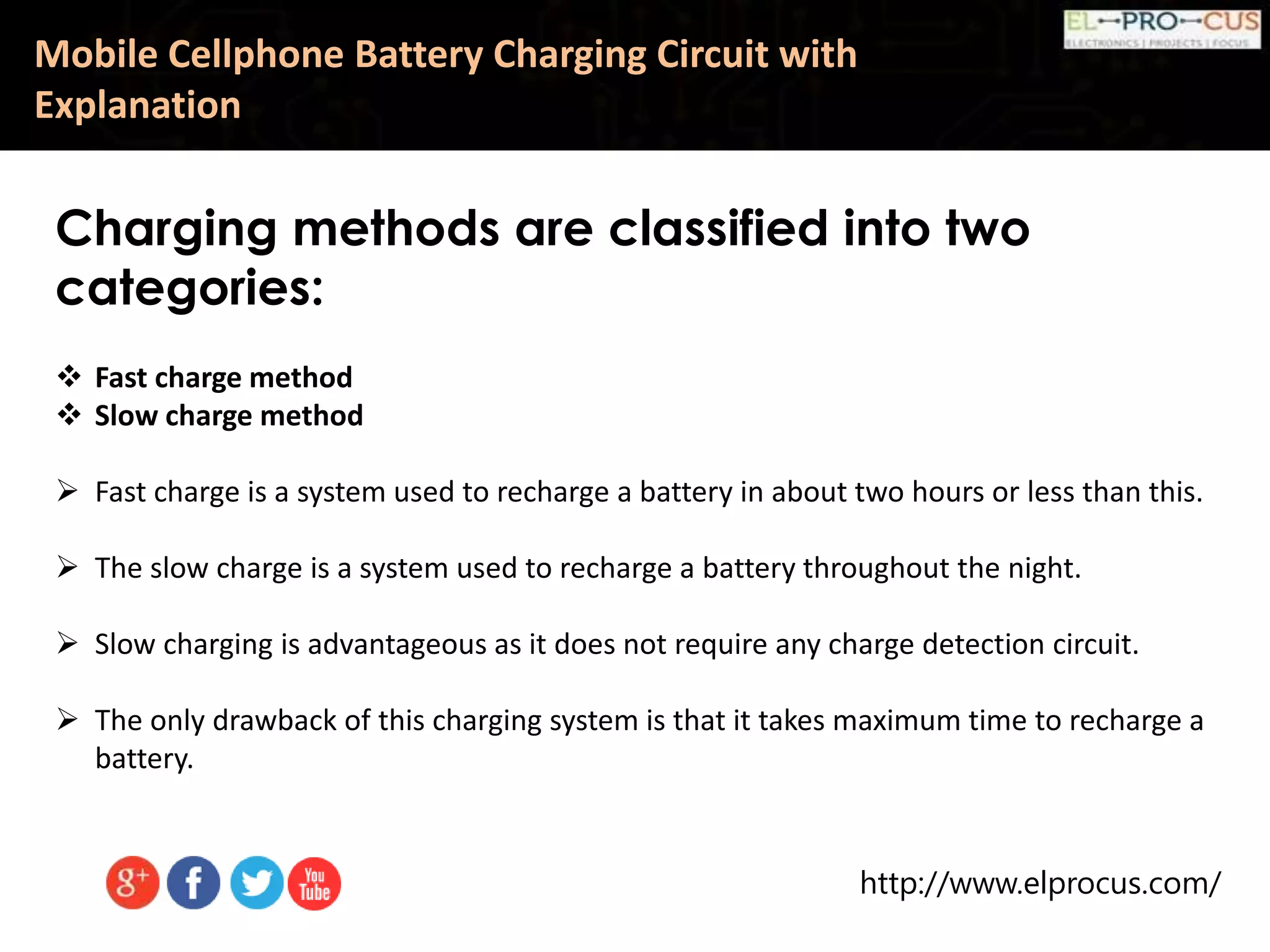 Mobile cellphone battery charging circuit with explanation | PPTX