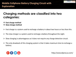 Mobile cellphone battery charging circuit with explanation | PPTX