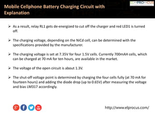 Mobile cellphone battery charging circuit with explanation | PPTX