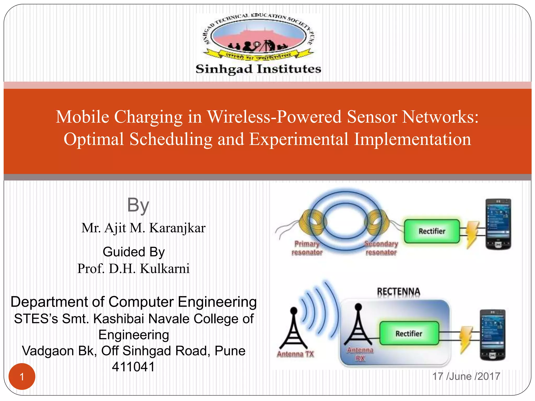 Mobile Charging in Wireless-Powered Sensor Networks: | PPT