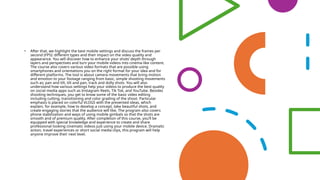 Mobile Cinematography Course Program Pptx