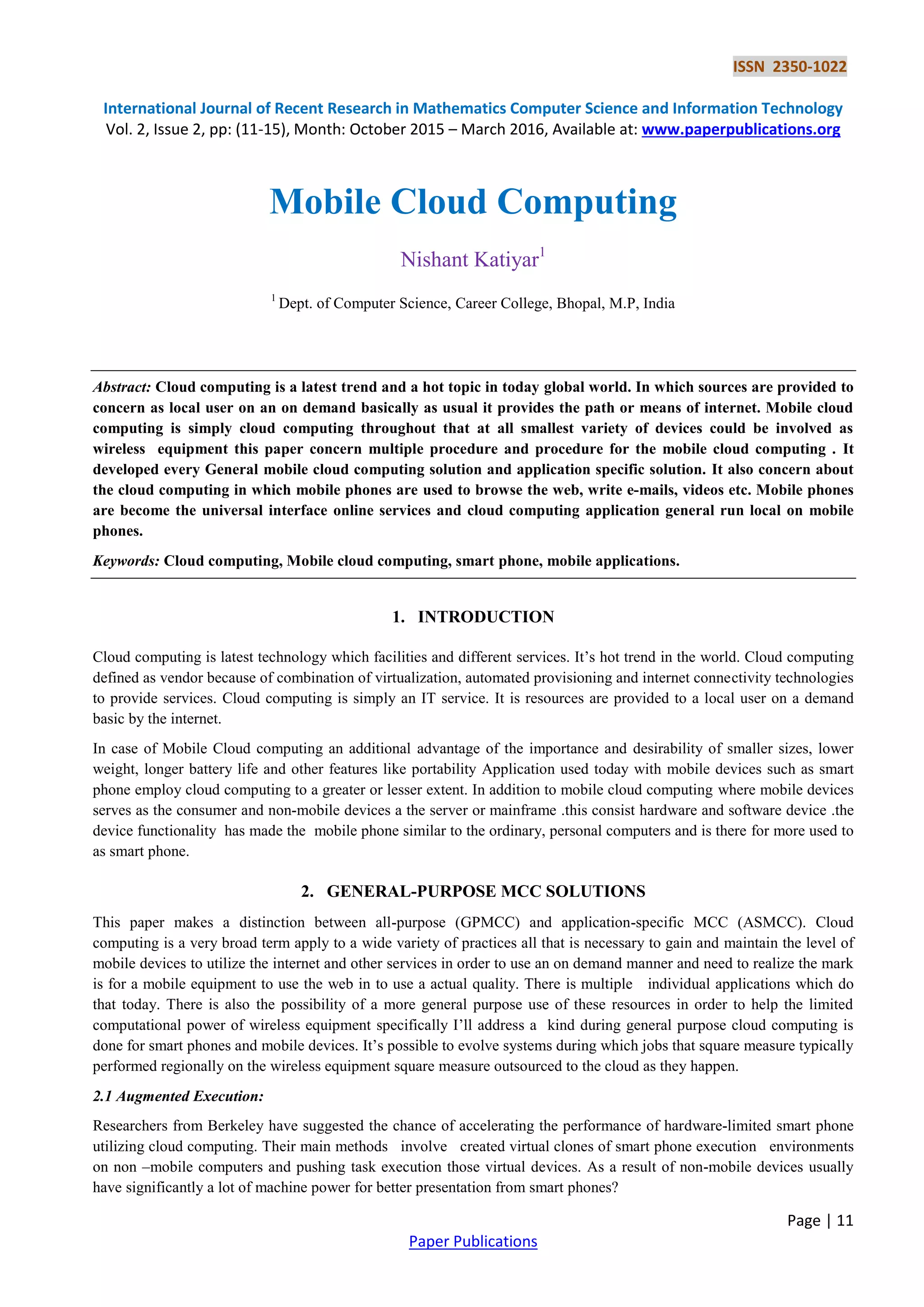 Mobile Cloud Computing | PDF