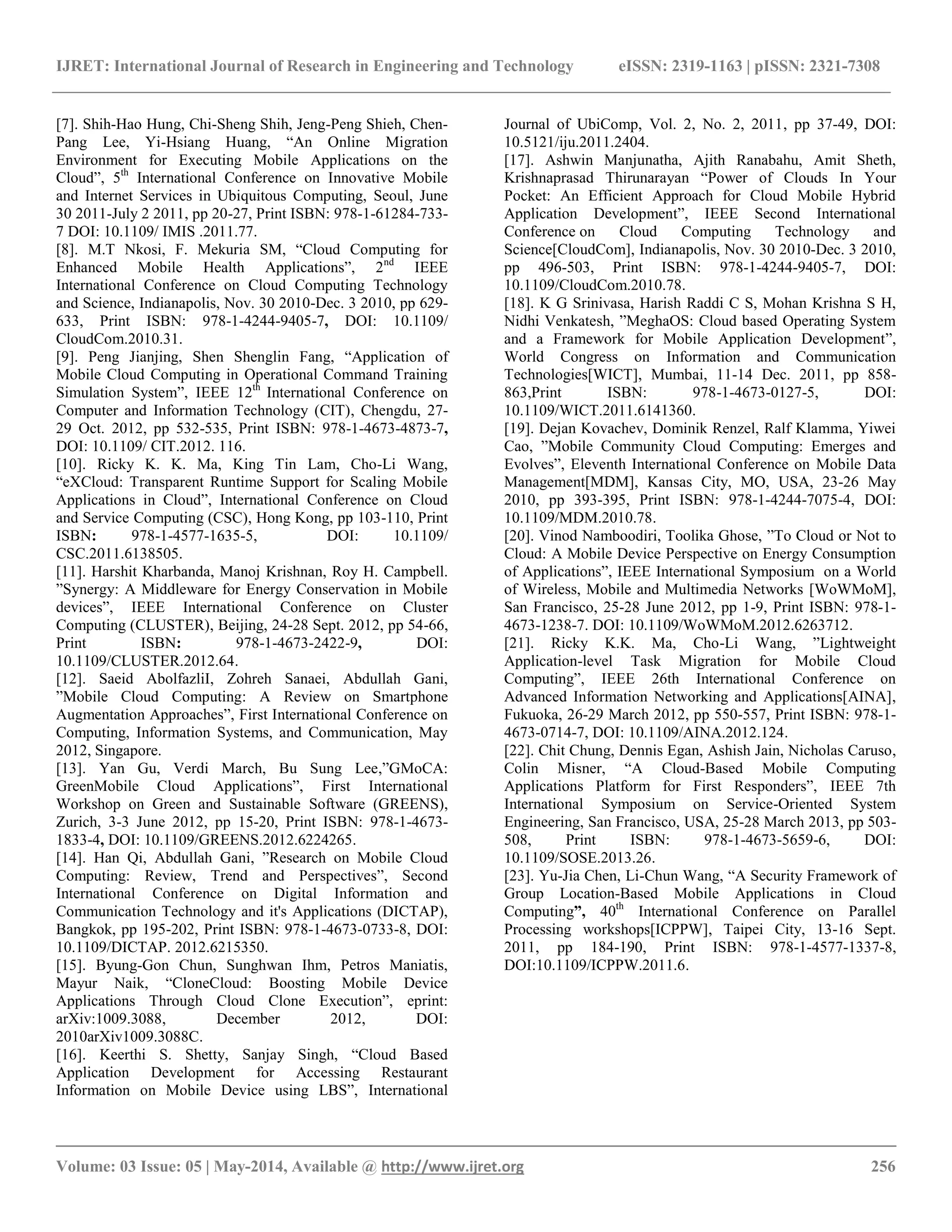 Mobile Cloud Computing As Future For Mobile Applications Pdf Cloud Computing Internet