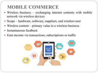 Mobile commerce | PPTX | Computer Networking | Computing