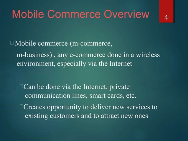 Mobile Commerce | PPTX | Computer Software and Applications | Computing