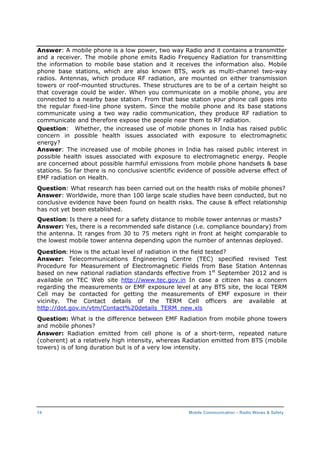 Mobile communication radio-waves_and_safety_3_oct_12_final | PDF ...