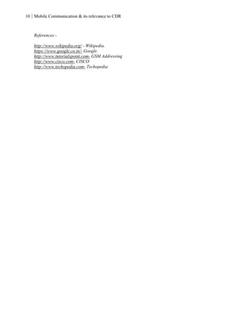 Mobile communication cdr | PDF