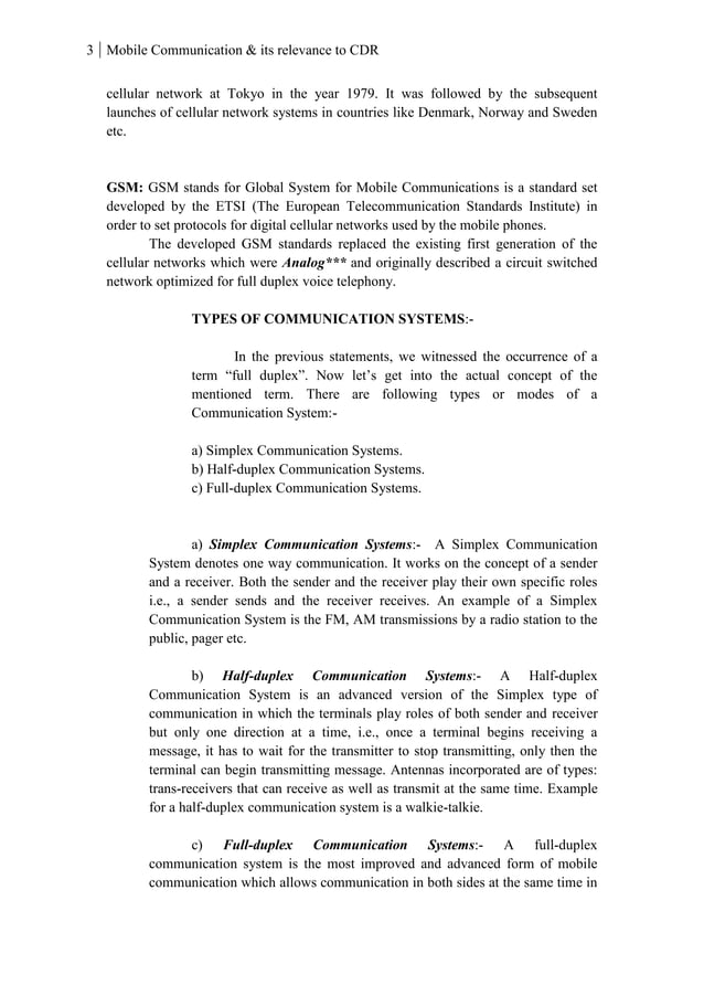 Mobile communication cdr | PDF