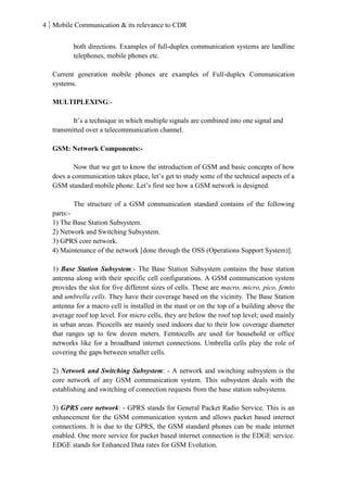 Mobile communication cdr | PDF