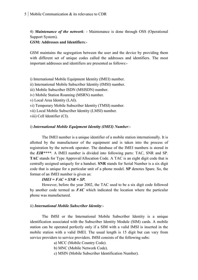 Mobile communication cdr | PDF