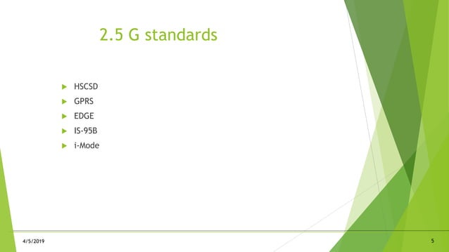 2.5G Cellular Standards | PPTX | Computer Networking | Computing