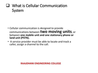 Mobile communication process or cellular network | PPT