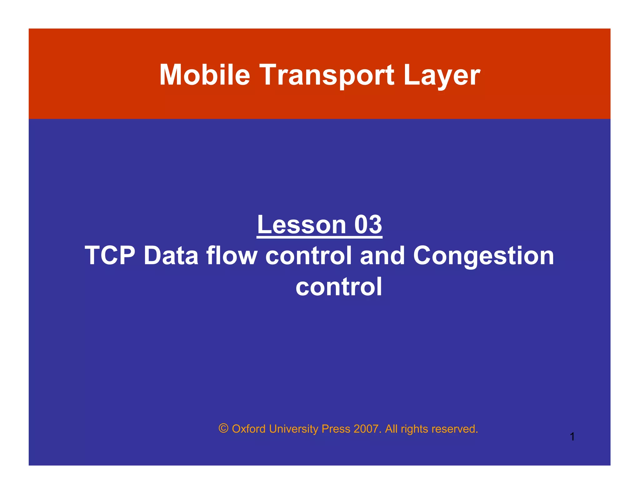 Mobile Computing Tcp Data Flow Control Ppt