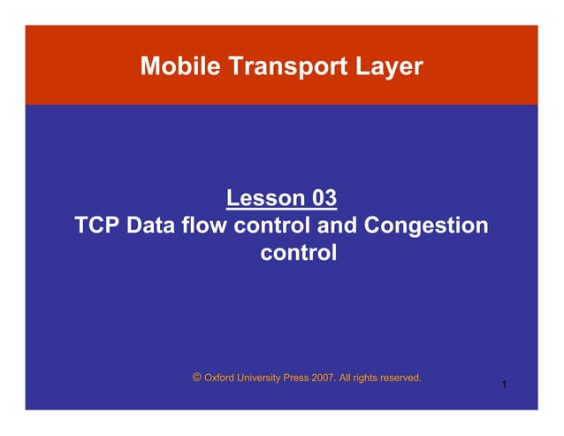 Mobile Computing Tcp Data Flow Control Ppt