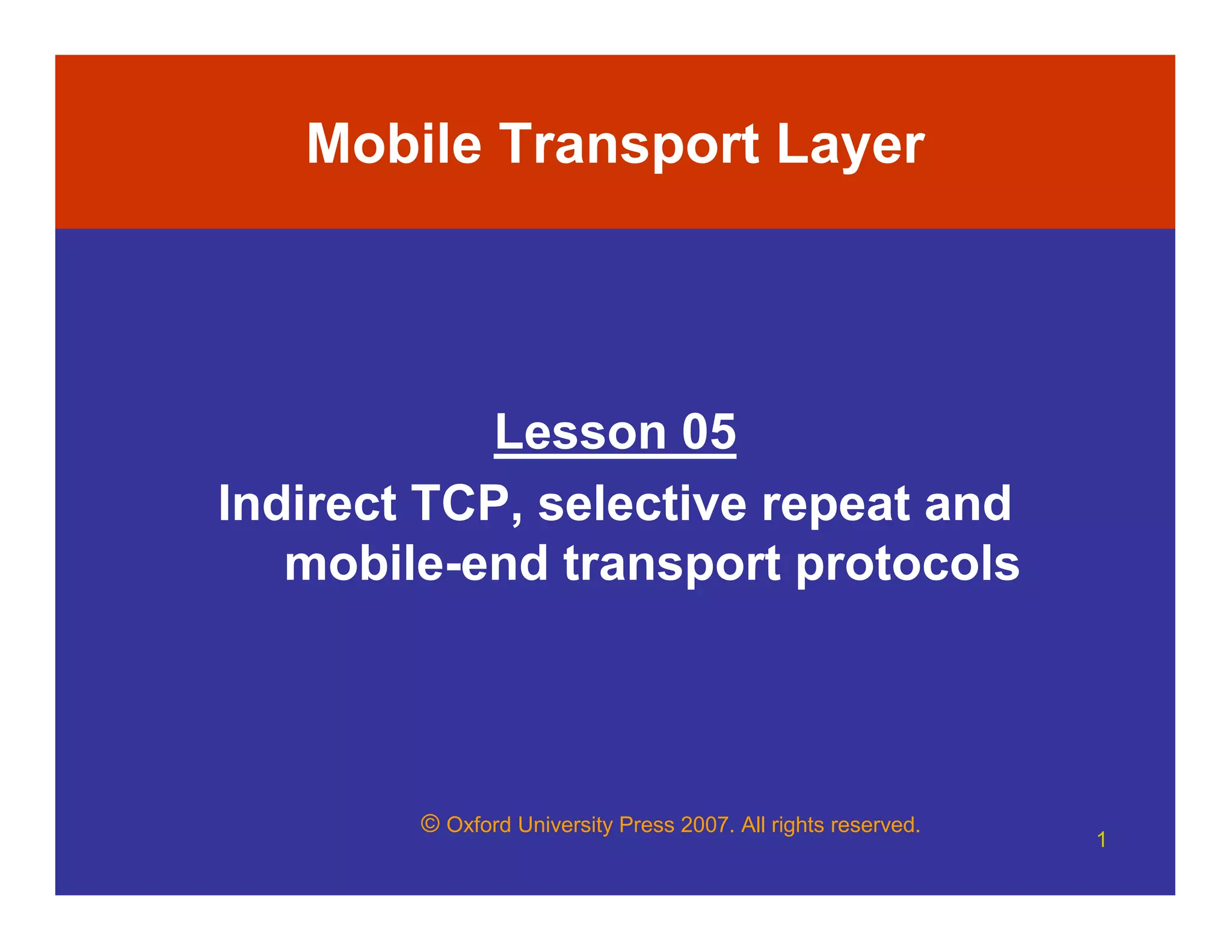 Mobile computing : Indirect TCP | PDF | Computer Networking | Computing