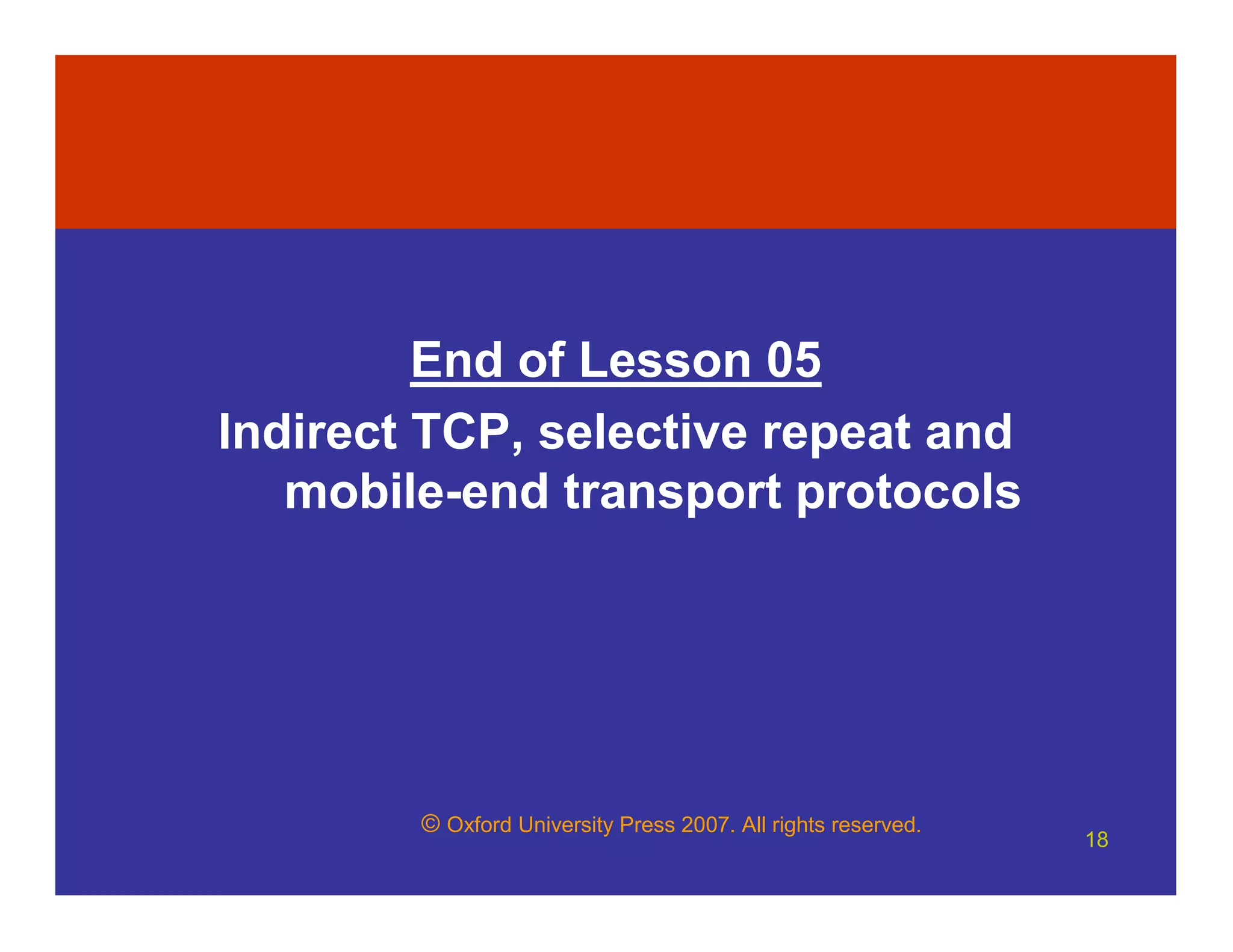 Mobile computing : Indirect TCP | PDF