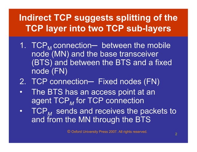Mobile Computing Indirect Tcp