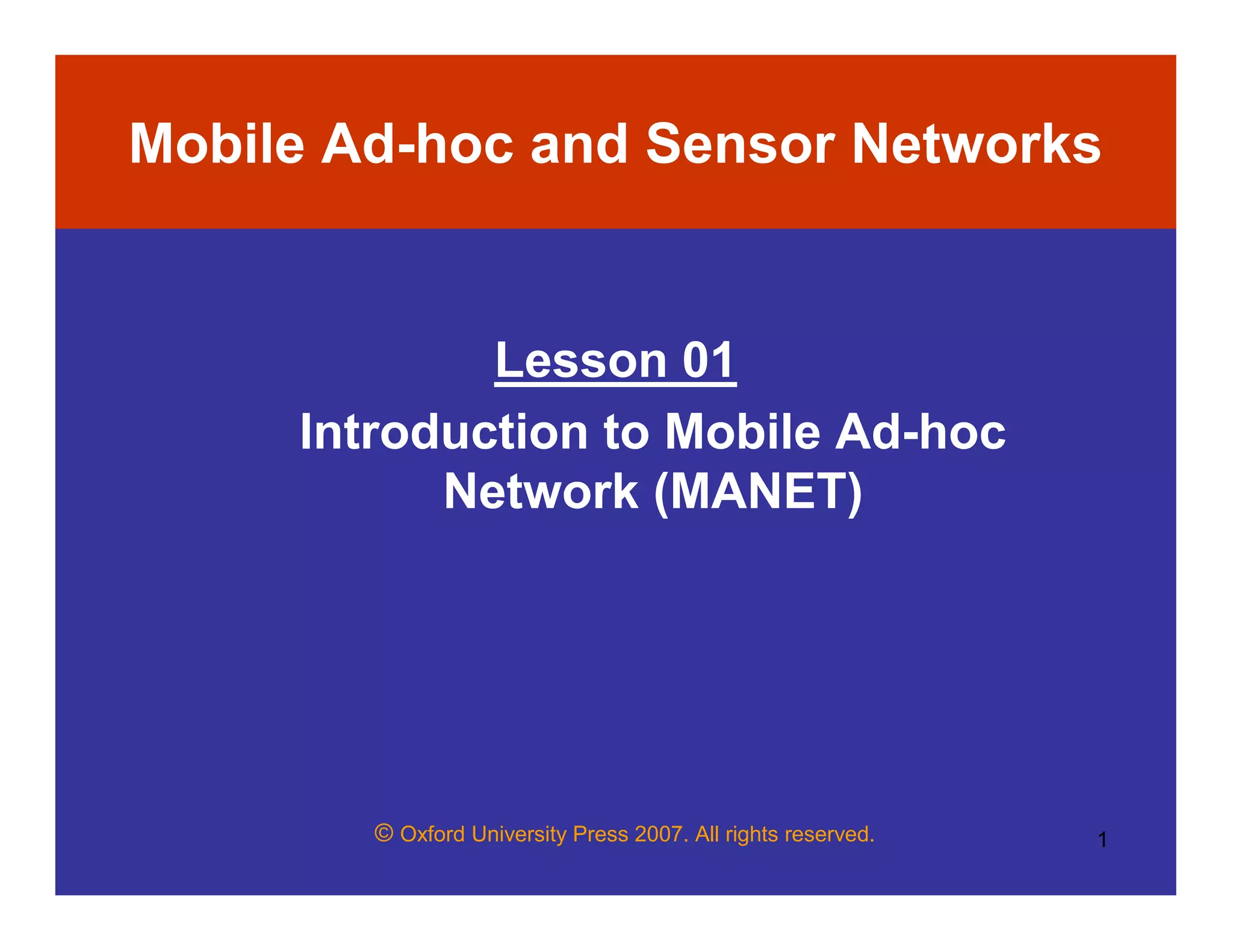 Mobile Ad Hoc And Sensor Networks Ppt