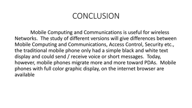 Mobile computing | PPT