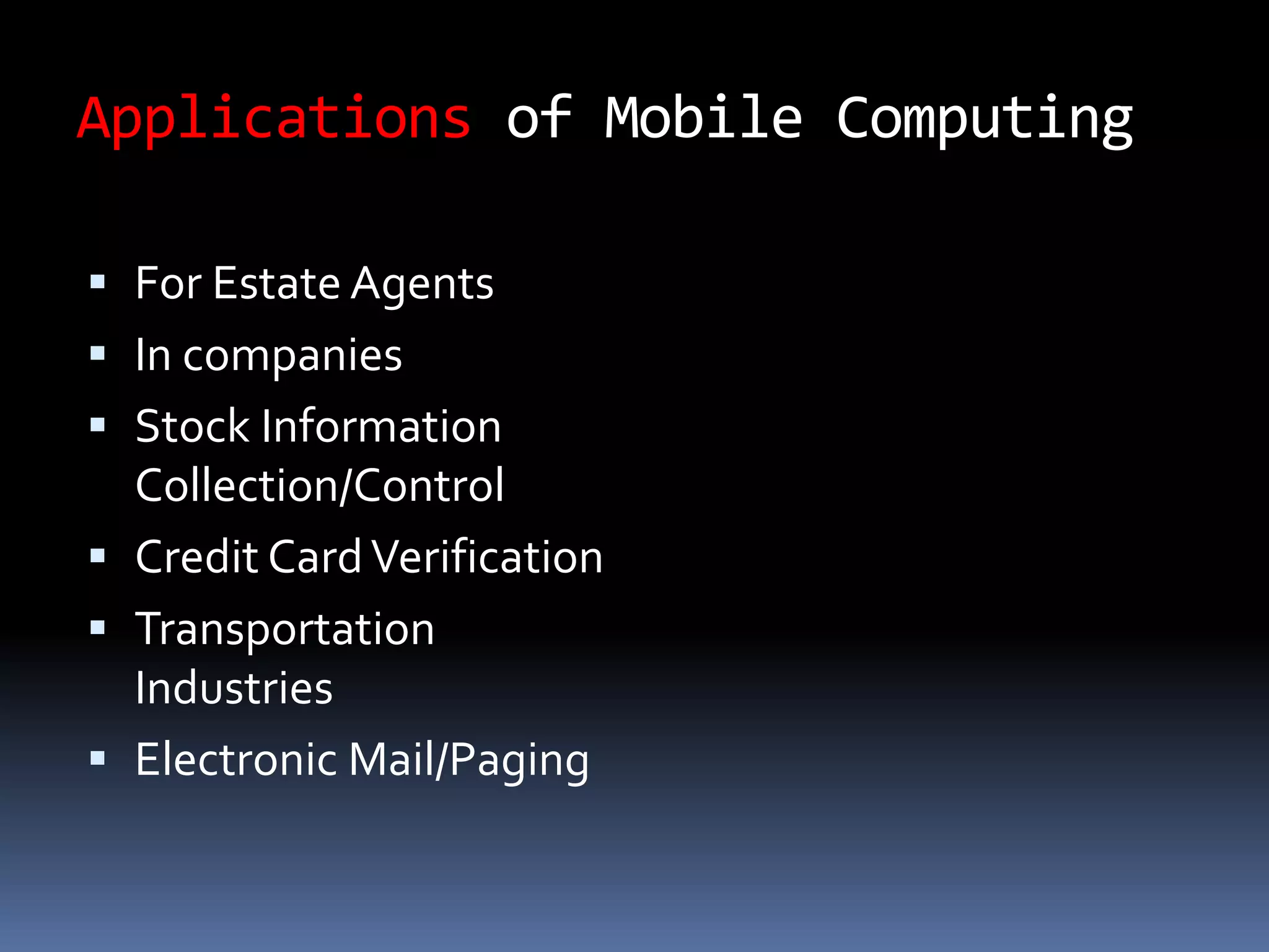 Mobile computing | PPTX