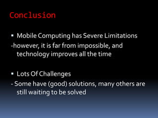 Mobile computing | PPTX