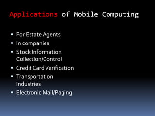 Mobile computing | PPTX
