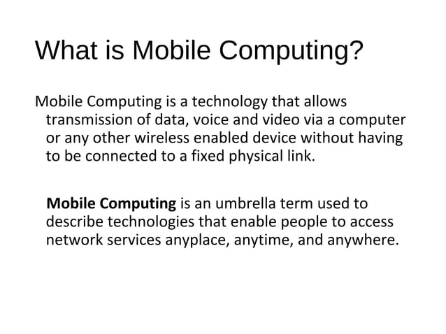 Mobile computing | PPT