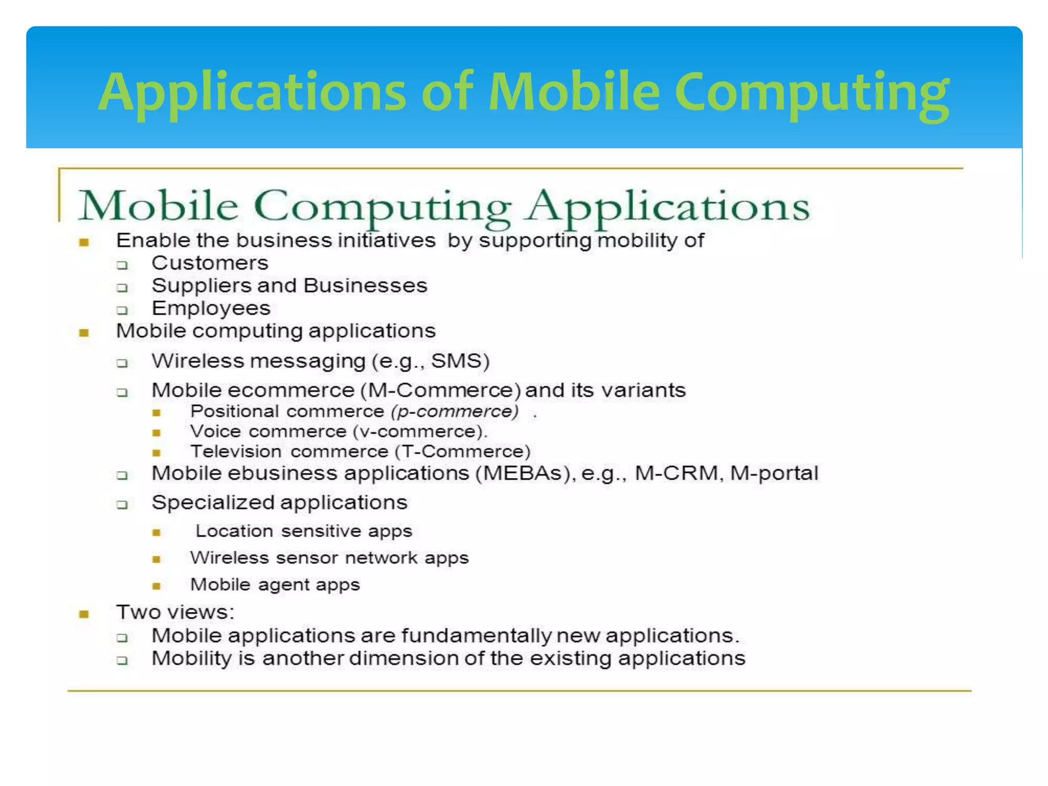 Mobile Computing And Its Advantages Disadvantages And Applications Pptx Computing