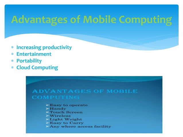 Mobile Computing and its Advantages, Disadvantages and Applications | PPTX | Computing ...