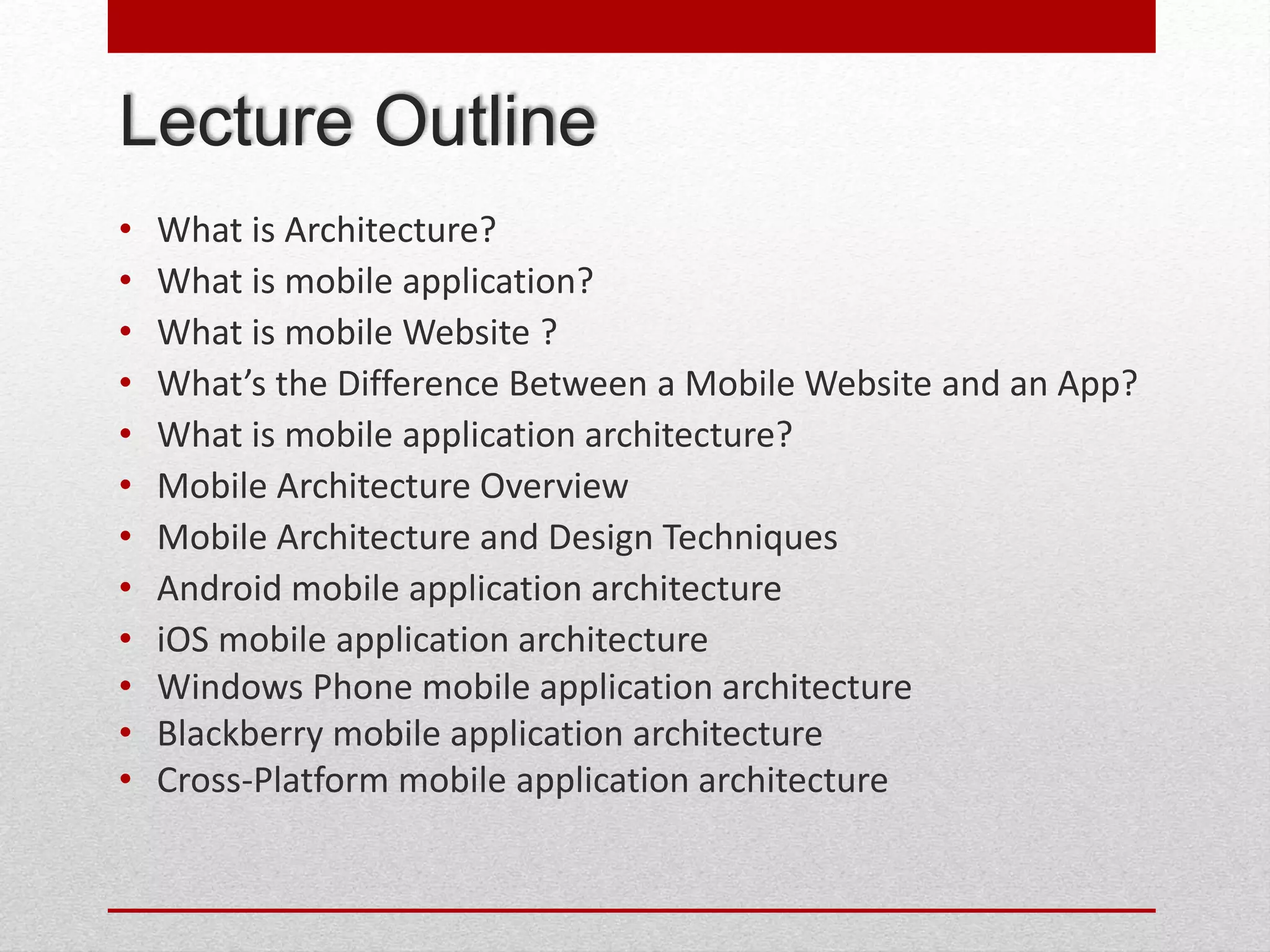 Architecture Of Mobile Software Applications Pptx Operating Systems Computer Software And