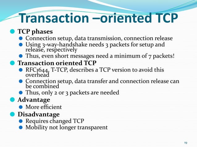 Mobile Computing Mobile Transport Layer Pptx Pdf