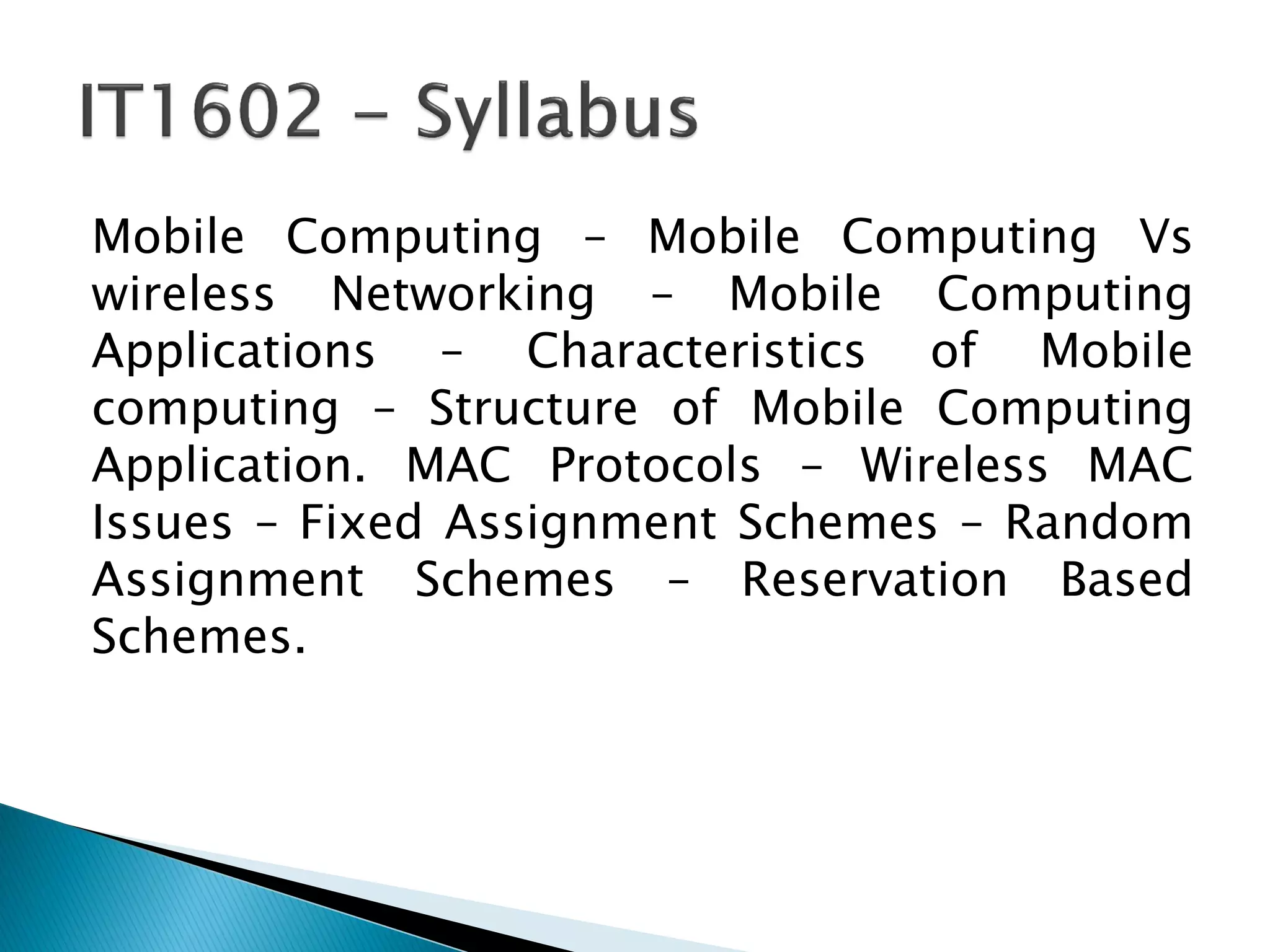 Mobile Computing Unit 1 Material Pdf
