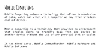 Past, Present and Future of Mobile Computing | PDF