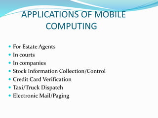 Mobile computing | PPTX