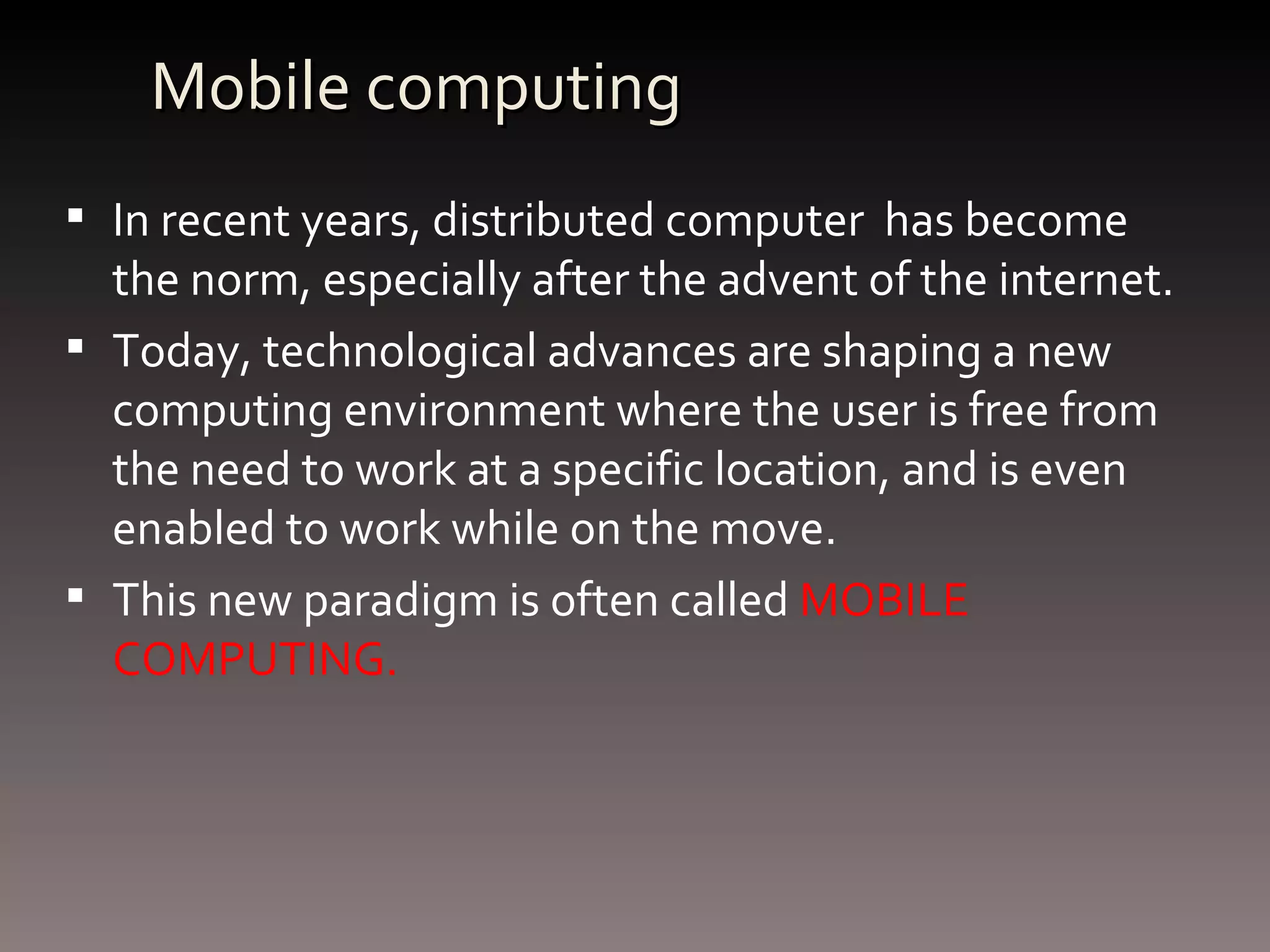 Mobile Computing | PPT