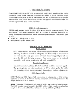 GSM & GPRS ARCHITECTURE | DOCX