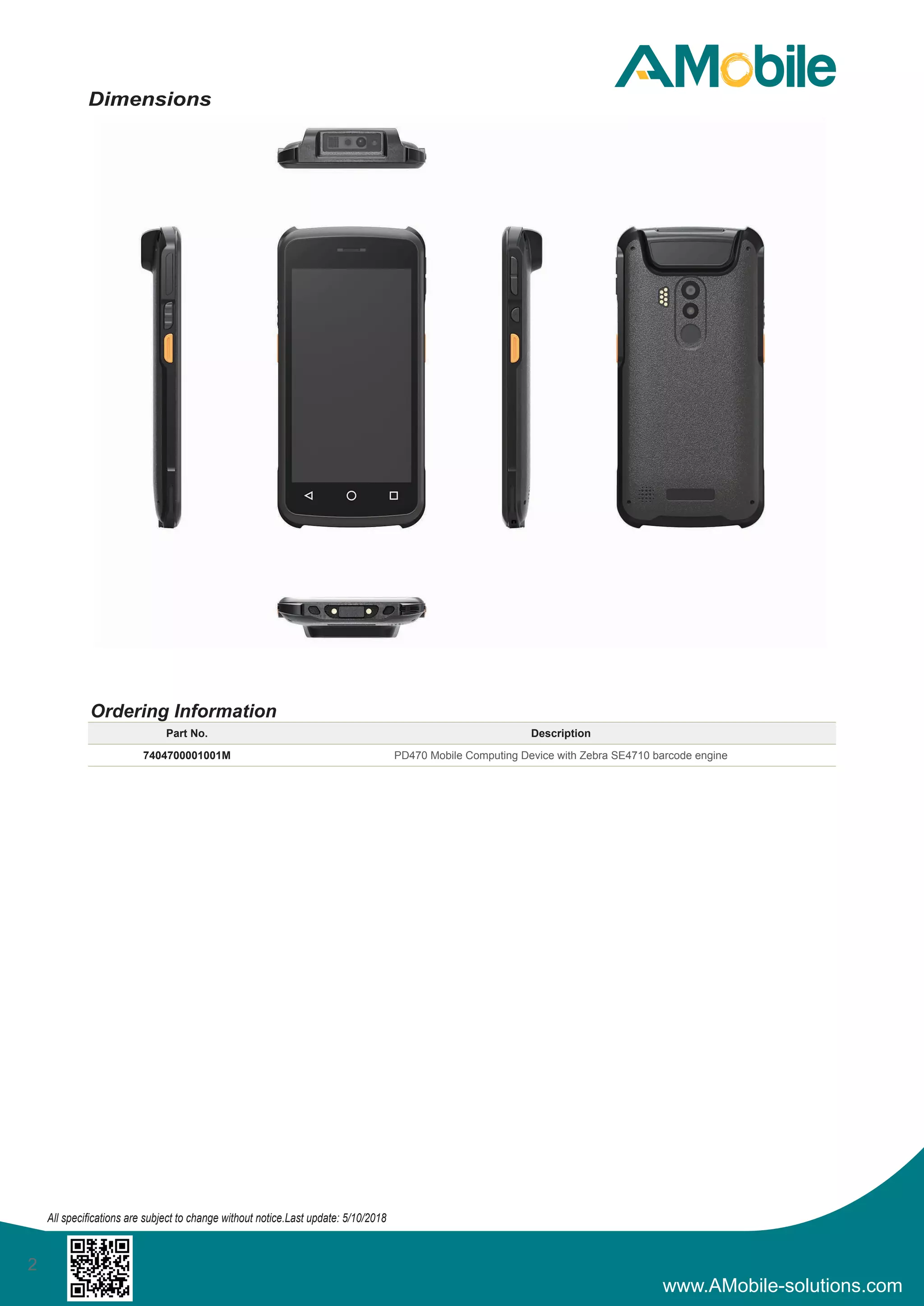 Mobile Computing Device by AMobile - PD470 | PDF