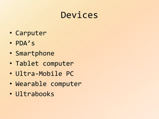 Mobile computing devices | PPTX