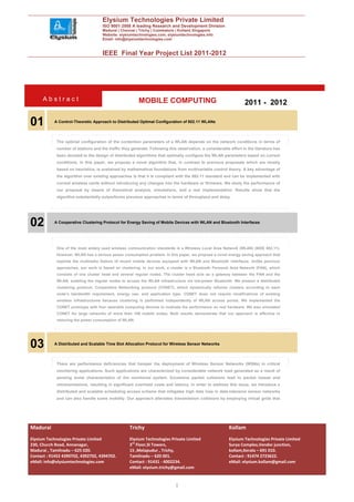 IEEE Final Year Projects 2011-2012 :: Elysium Technologies Pvt Ltd::Mobilecomputingnew | PDF