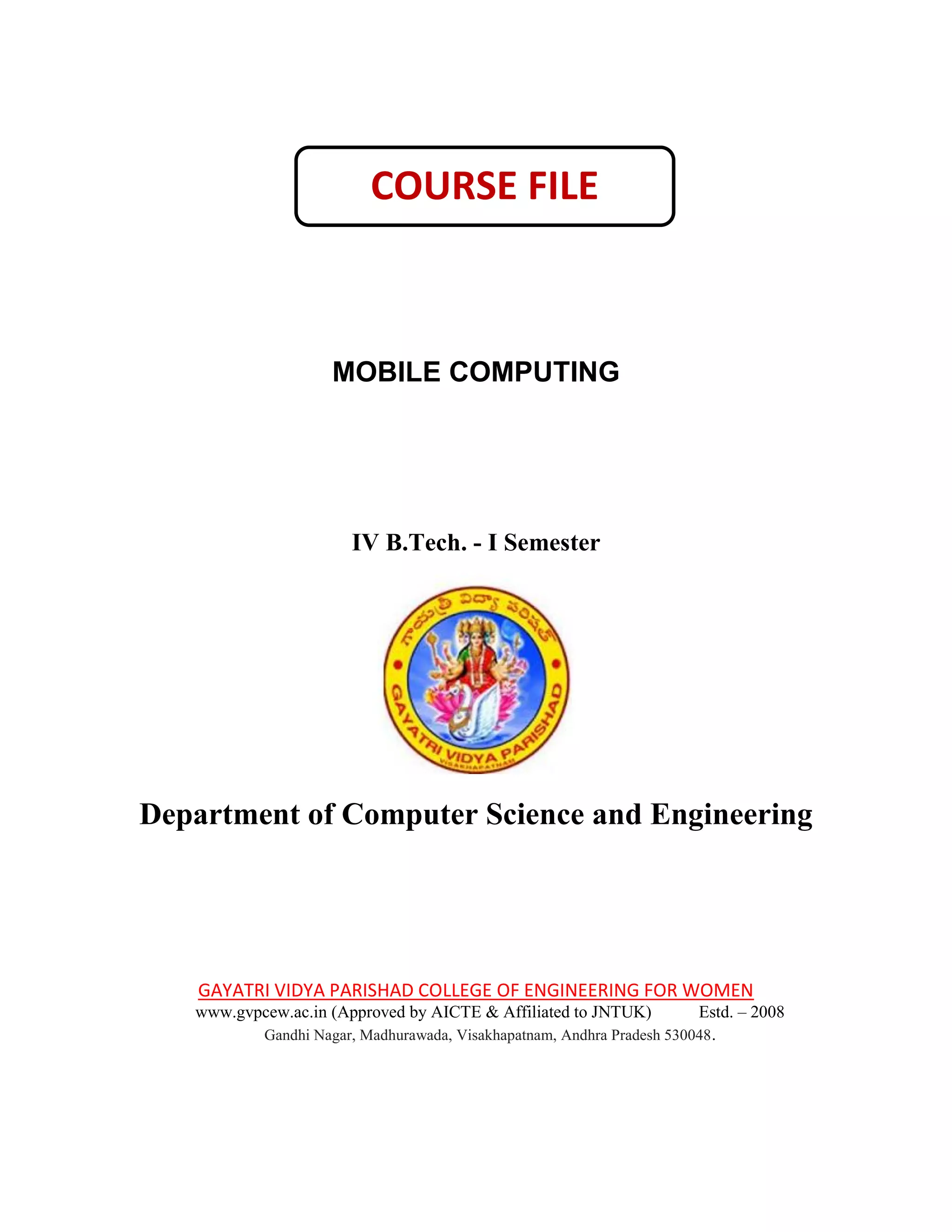 Mobile Computing Notes And Material Pdf Smartphones Consumer Electronics