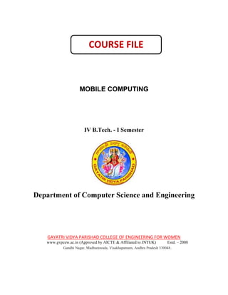 Mobile computing notes and material | PDF