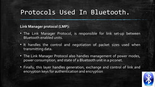 Protols used in bluetooth | PPT | Computer Networking | Computing