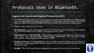 Protols used in bluetooth | PPT | Computer Networking | Computing