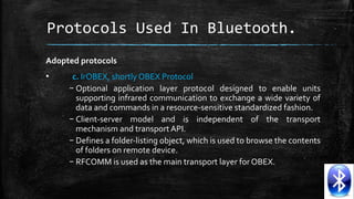 Protols used in bluetooth | PPT | Computer Networking | Computing