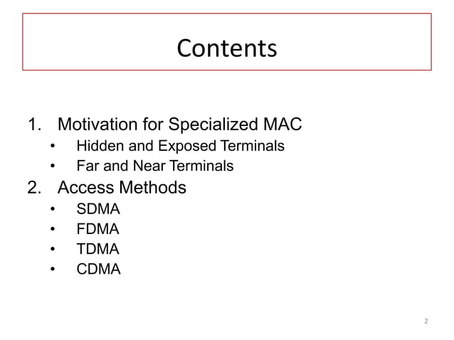 Mobile computing (Wireless) Medium Access Control (MAC) | PDF