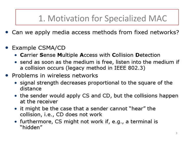 Mobile computing (Wireless) Medium Access Control (MAC) | PDF